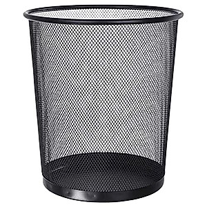 DOITOOL Metal Mesh Waste Basket, Black Wire Mesh Wastebasket for Home or Office, Round Mesh Small Trash Can for Under Desk, Kitchen, Bedroom, Den, or Recycling Can ( 12L )