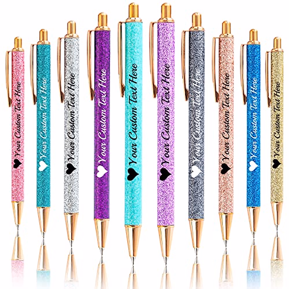 Personalized Ballpoint Pens with Stylus Custom Imprint Glitter Ballpoint Pen with Name Customized Ballpoint Pens Gift for Teacher Men Women