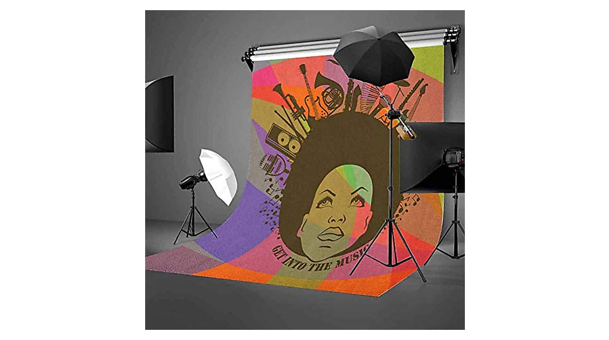 3x5 FT Music Vinyl Photography Backdrop - Vibrant Portrait