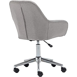 BTEXPERT Arm Mid Back Home Computer, Office Task Wheels, Swivel Height Adjustable, Comfy Soft Desk Chair, (5174), Gray Fabric