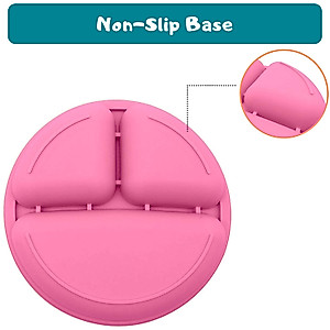 Silikong Divided Silicone Plates for Toddlers | BPA Free | Dishwasher, Microwave and Oven Safe | Kids Plates with Dividers (Girls)