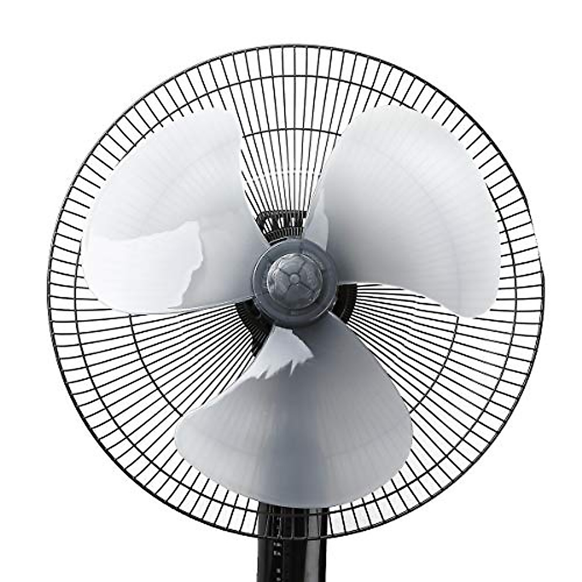 JEATHA 16 inch Plastic Fan Blade 3 Leaves Big Wind Fan Blade with Nut Cover Replacement for Household Stand/Pedestal Fan Table Fan Accessory No Noice Grey One Size