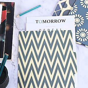 Cute File Folders - 9 x 11.5 inch Letter Size File Folders - Geometrical Design Decorative File Folders - 350gsm Paper Folders Pack of 9