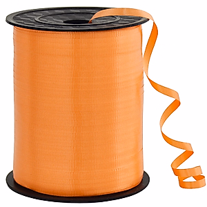 BEISHIDA 500 Yards Matte Orange Curling Ribbon Balloon String Crimped Ribbons for Gift Wrapping Ribbon for Birthday Halloween Party Decoration Festival Art Craft Christmas Gift Wraps