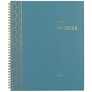 Cambridge 2023-2024 Academic Planner, Weekly & Monthly, 8-1/2" x 11", Large, WorkStyle Balance, Monthly Tabs, Pocket, Flexible Cover, Teal (1606-905A-12)