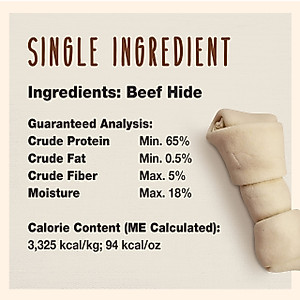Cadet Premium Grade Beef Hide for Dogs, Long Lasting Rawhide Knotted Bones Single Ingredient Dog Chews, 4"-5" Dog Bones, 1 Pound