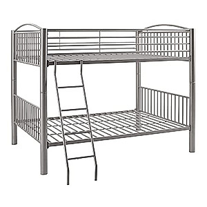 Powell Heavy Metal Bunk Bed, Full Over Full, Pewter