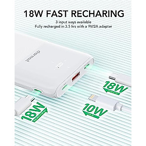 Charmast Small Portable Charger 10000mAh, 20W Mini Power Bank USB C Fast Charging, Ultra-Compact Slim Battery Pack LED Display, Travel Essentials Compatible with 15 14 13, Samsung Galaxy, iPad