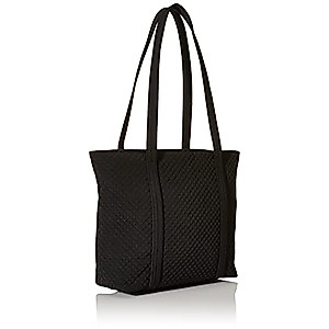 Vera Bradley Women's Microfiber Small Vera Tote Bag, Black 2, One Size