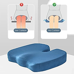 Coblem Seat Cushion for Office Chair,Gel Enhanced Seat Cushion,Office Chair Cushions Butt Pillow for Long Sitting, Memory Foam Chair Pad for Back, Coccyx, Tailbone Pain Relief (Blue)
