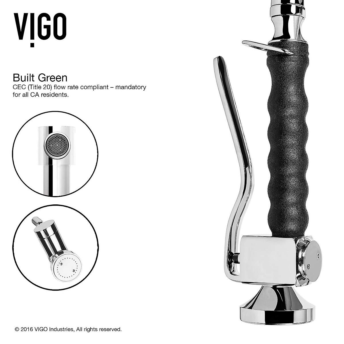 VIGO VG02007CHK2 27" H Zurich Single-Handle with Pull-Down Sprayer Kitchen Faucet with Soap Dispenser in Chrome