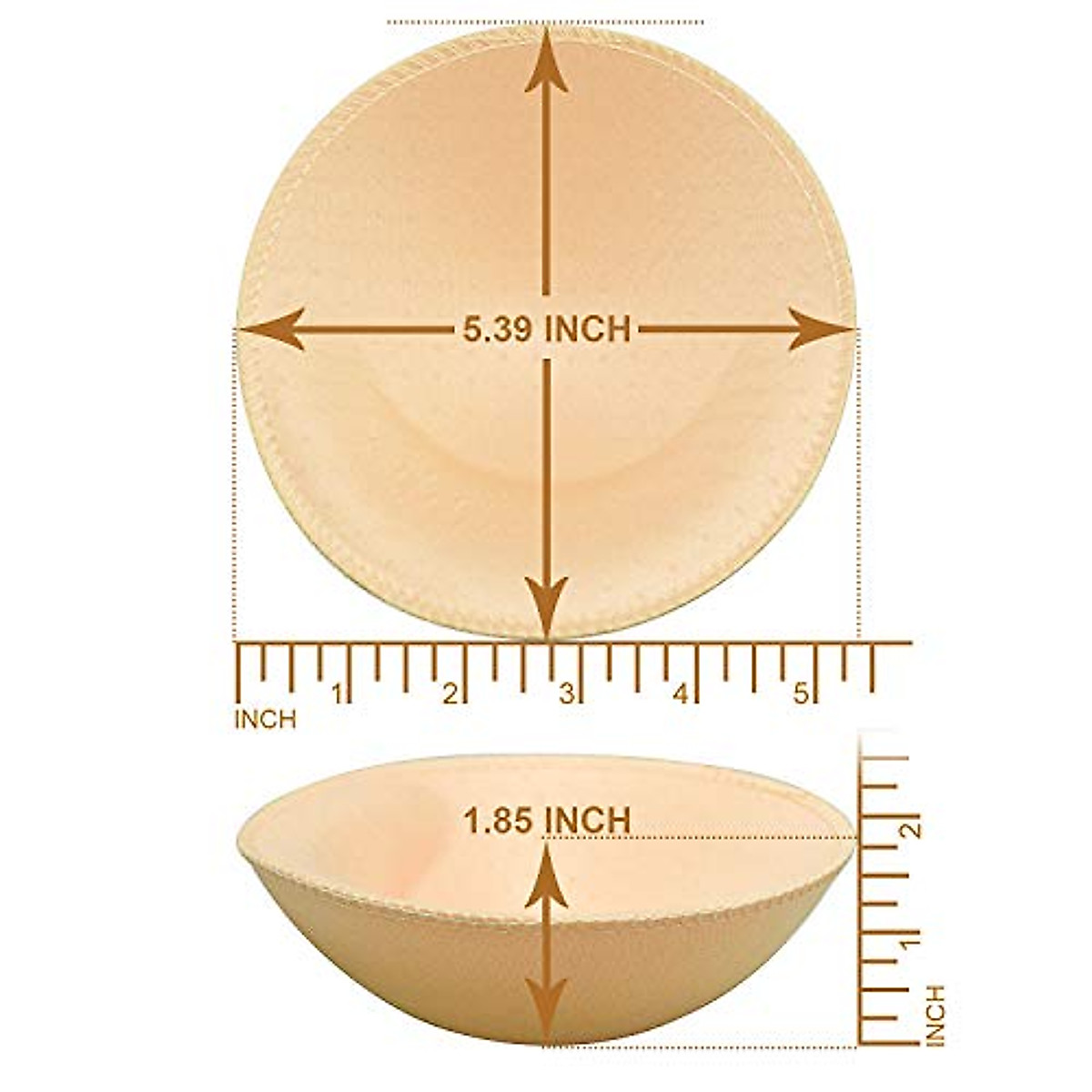 TopBine Round Yoga Bra pad Sports Bra Inserts Pads (C/D Beige)