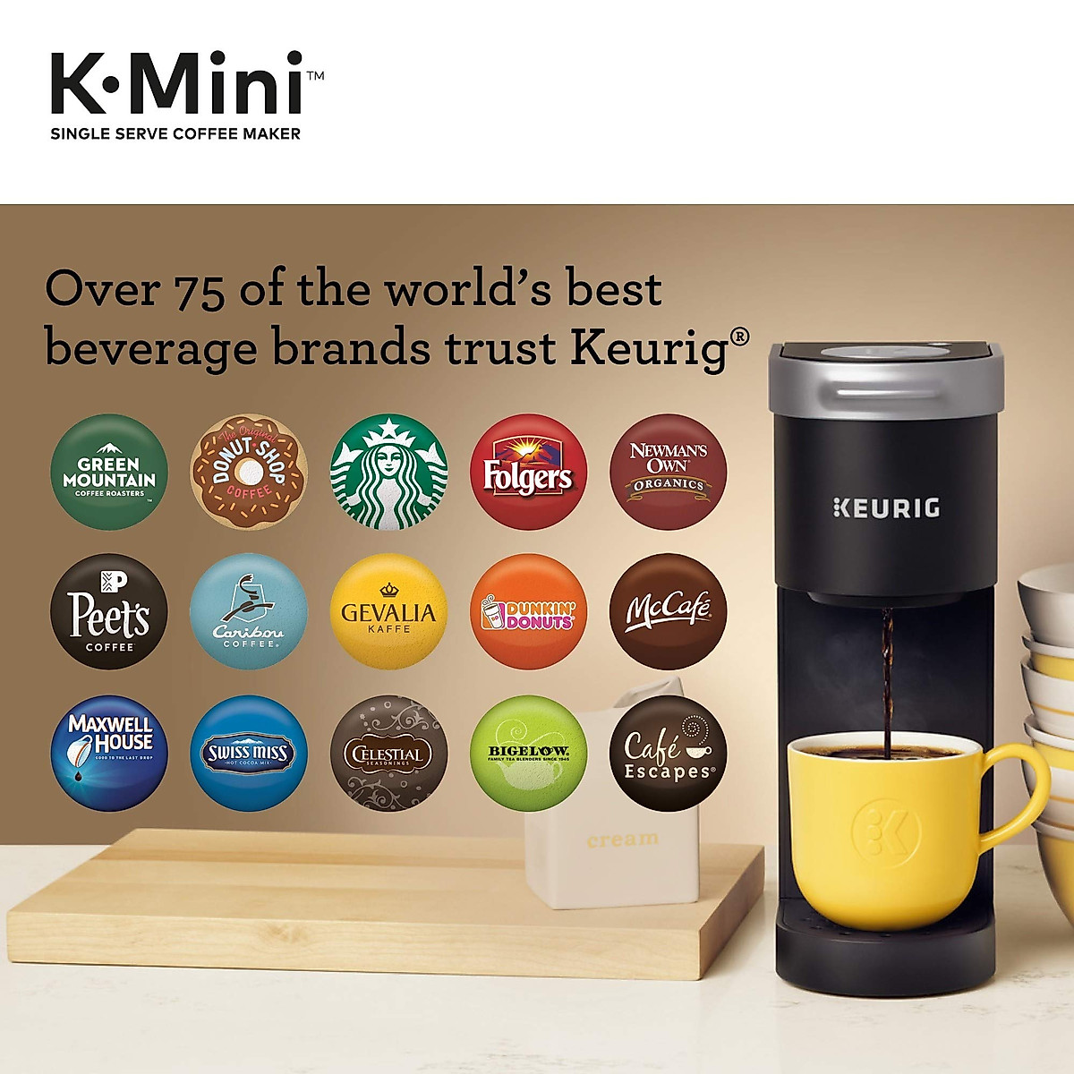 Keurig K-Mini Single Serve Coffee Maker with Twinings of London English Breakfast Tea K-Cup Pods, 24 Count