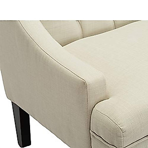 Tongli 50" Small Modern Loveseat Settee Sofa Linen Fabric 2-Seat Sofa Couch Tufted Love Seat Dining Bench with Back Upholstered Banquette Sofas for Living Room Bedroom Small Space Entryway