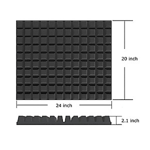 Drum Damper Muffling Pad for Bass Drum Sound Control | Kick Drum Absorber | 20''x 24''x2.1'' | Acoustic Foam