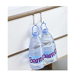 LOVENJOY Over Cabinet Hooks Stainless Steel Metal, Double S Shaped Hangers Rack Holder for Drawer Closet Kitchen, 2 Pcs