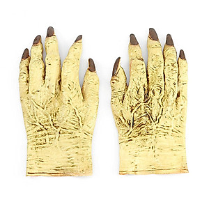 Urieo Halloween Costume Gloves Nude Horror Zombie Hands Tricks Cosplay Party Props Monster Glove for Adults