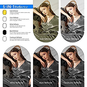 Neewer 5 in 1 Portable Round Collapsible Multi Disc Photography Lighting Reflector 24x36 inches/60x90centimeters with Carrying Case for Photo Studio Shooting