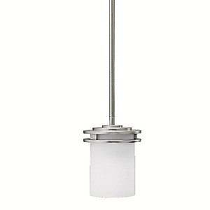 Kichler Hendrik 7.5" 1 Light Mini Pendant with Satin Etched Cased Opal Glass Brushed Nickel