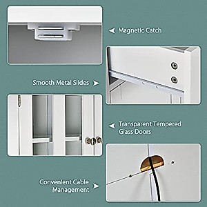 Giantex Kitchen Pantry, 67" Buffet Hutch Cabinet with 2 Storage Cabinets and Drawers, Wood Sideboard Cupboard with Countertop & Cable Hole, Freestanding Microwave Stand with Storage, White