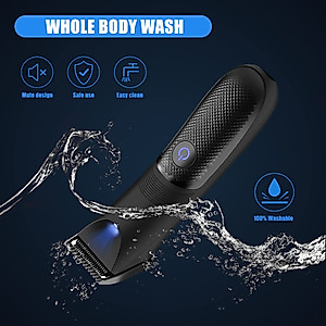 Electric Groin Hair Trimmer & Shaver for Men Bikini Trimmer Women Waterproof Body Hair Groomers,Groin Hair Trimmer Beard Trimmer with LED Indicator, IPX7 Mens Pubic Hair Shaver for Balls