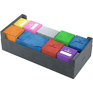 Dungeon 1100+ Convertible Deck and Game Accessories Box | Double-Sleeved Card Storage & Protector | Nexofyber Surface | Holds up to 1,000 Cards | Black Color | Made by Gamegenic