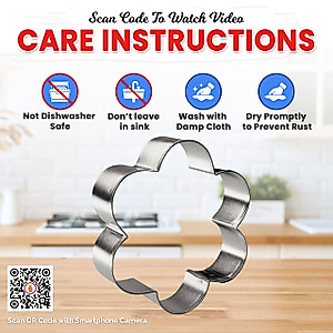 Foose Cookie Cutters Scallop Flower Cookie Cutter 3.75 Inch, Hand Made in the USA