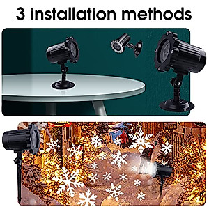 Christmas Snowflake Projector Lights Outdoor, EUKZEKY Snowfall Projector Lights Waterproof Snowflake LED Light Projector Lamp for Holiday Wedding Garden Patio Party Indoor Outdoor Christmas Decoration