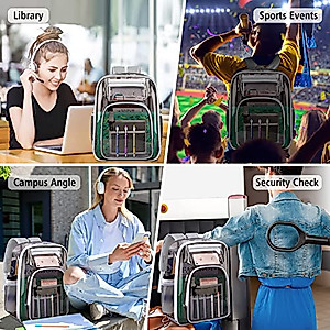 SIMBOOM Clear Backpack, Heavy Duty TPU Transparent Backpacks Large See Through Bookbag with Reinforced Strap for School, Stadium, Security, Work, Travel, College, Sporting Events, Concert (Grey)