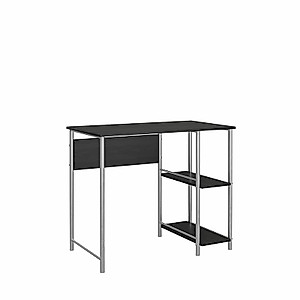 Ameriwood Home Mainstays Basic Metal Student Computer Desk in True Black Oak