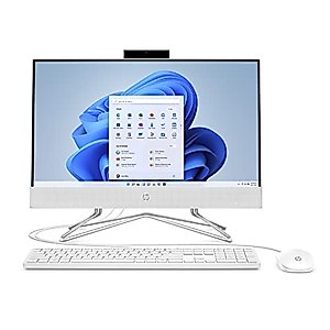 HP 21.5" All-in-One Desktop, Intel Pentium Silver J5040 Processor, Intel UHD Graphics 605, 4 GB RAM, 128 GB Storage, Windows 11 Home (22-dd0120, 2021),Snow white