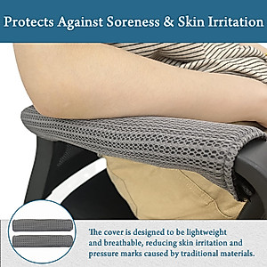REEZEIVI Wheelchair Armrest Cover 2 Pieces,3D Air Mesh Pads for Office Chair Armrest,Breathable and Washable Chair arm Cushion,Comfort Padding Pressure Relief
