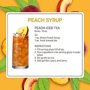 Monin - Peach Syrup, Fresh and Juicy Flavors, Great for Iced Teas, Lemonades, and Sodas, Non-GMO, Gluten-Free (1 Liter)