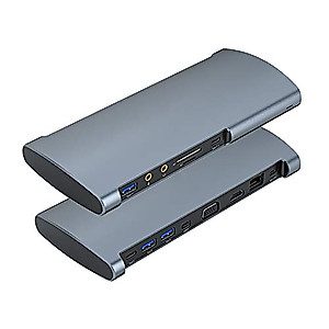 XUNMAIFHB Portable Docking Station, Typec Docking Station hdmi line Expansion USB Adapter USB3.0, HDMI, USB3.0 Type-C, TF&SD, VGA, DP, RJ45, 3.5mm Audio Microphone Fast Transmission
