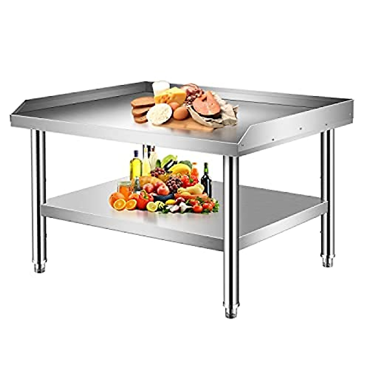 ZZZZS Stainless Steel Table,Equipment Grill Stand for Prep & Work, NSF Commercial Heavy Duty Table with Undershelf and Backsplash for Restaurant, Home and Hotel,36x30x24