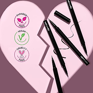 wet n wild Breakup Proof Liquid Eyeliner - Ultra-Fine Brush, Waterproof, Long-Lasting - Cruelty-Free & Vegan - Ultra Black