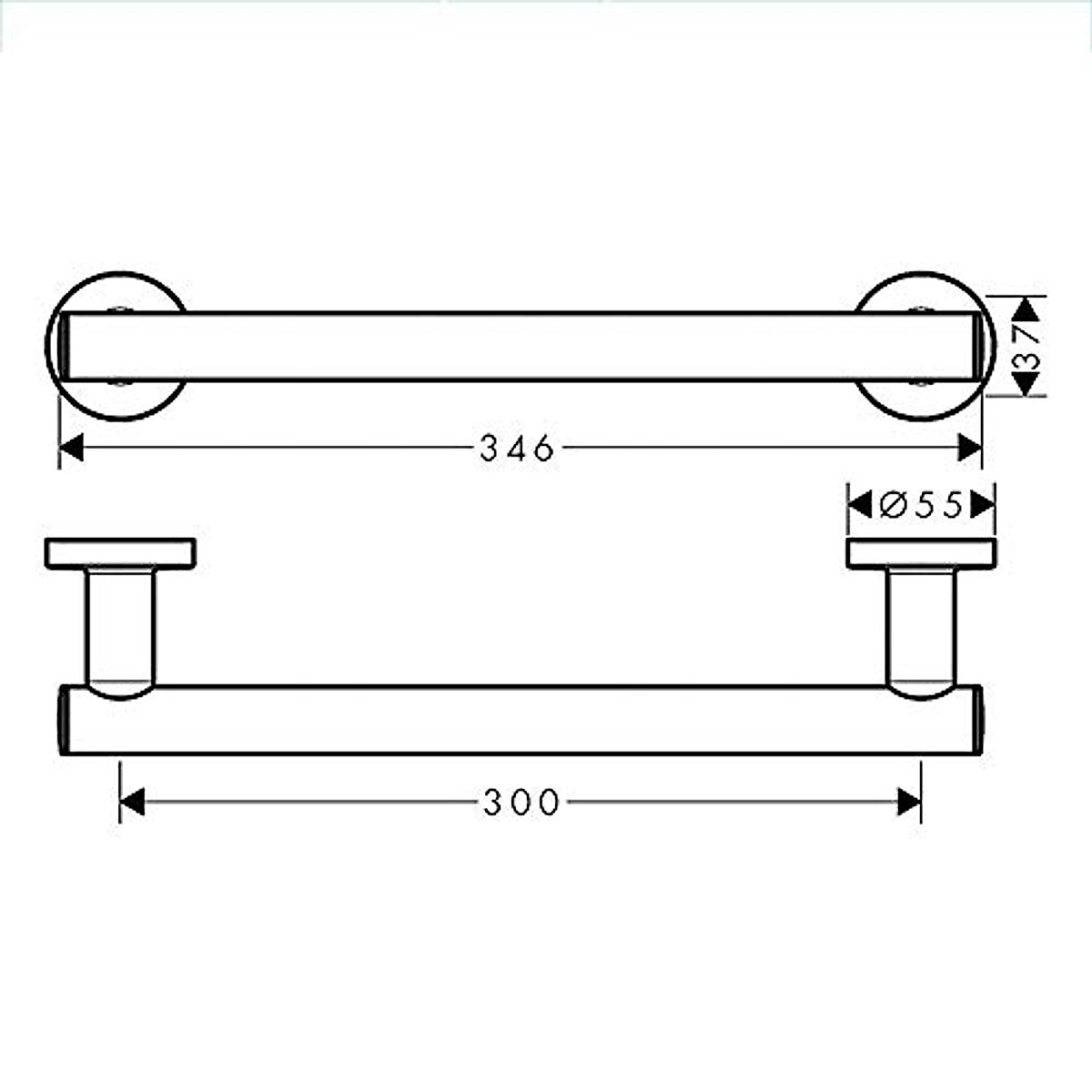 CRODY Bath Wall Attachment Handrails Grab Bar Rails Bathtub Handrail Elderly Shower Handgrip Safety Handle, Surface Non-Slip Polishing Treatment, Wall Mounted Straight Towel Rack