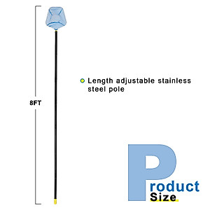 Pool Net, 8FT Pool Skimmer with Medium Bag, Heavy-Duty Pool Leaf Rake with Stainless Steel Pole, Fine Mesh Net Leaf Skimmer for Pond Vacuum Swimming Pool Cleaning