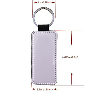 Yongkang 10 Pieces Sublimation Keychain (Blank leather + 7 Colors leather) Both Sides Can Be Sublimated DIY Craft (Rectangles)