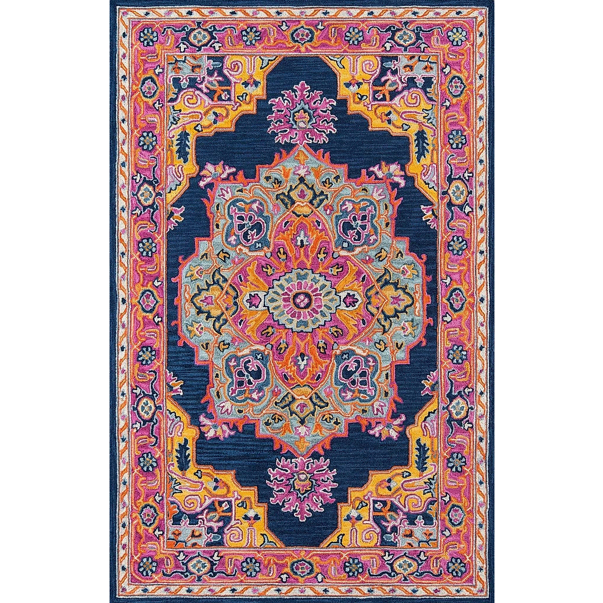 Momeni Ibiza Wool Area Rug, 8' X 10', Navy