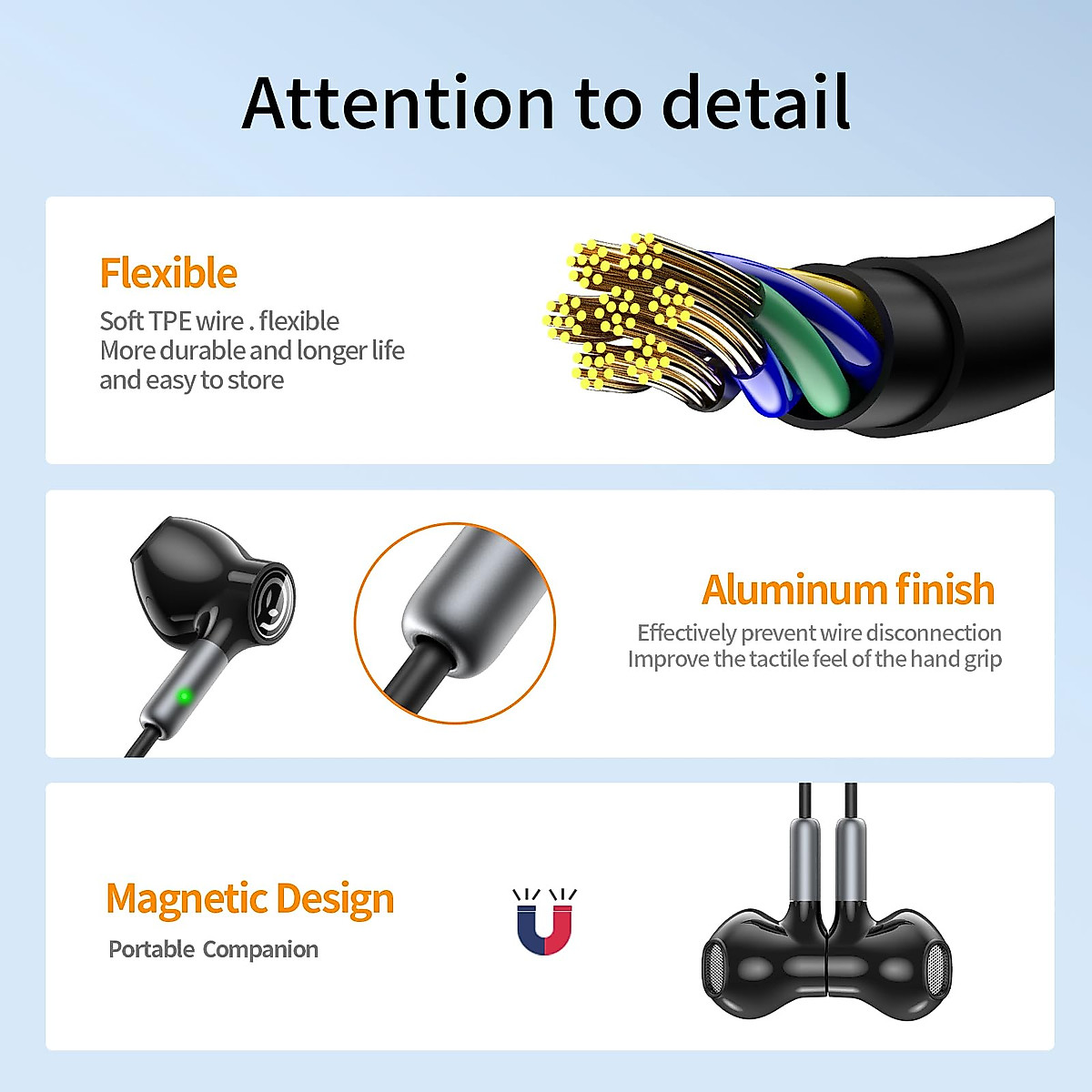 BENEWY ME910 Earphones, Wired Headphones with Microphone, in-Ear Noise Lsolating Earbuds and Volume Control, 3.5mm Jack Earphones for iPhone, iPod, iPad, MP3, Huawei, Samsung