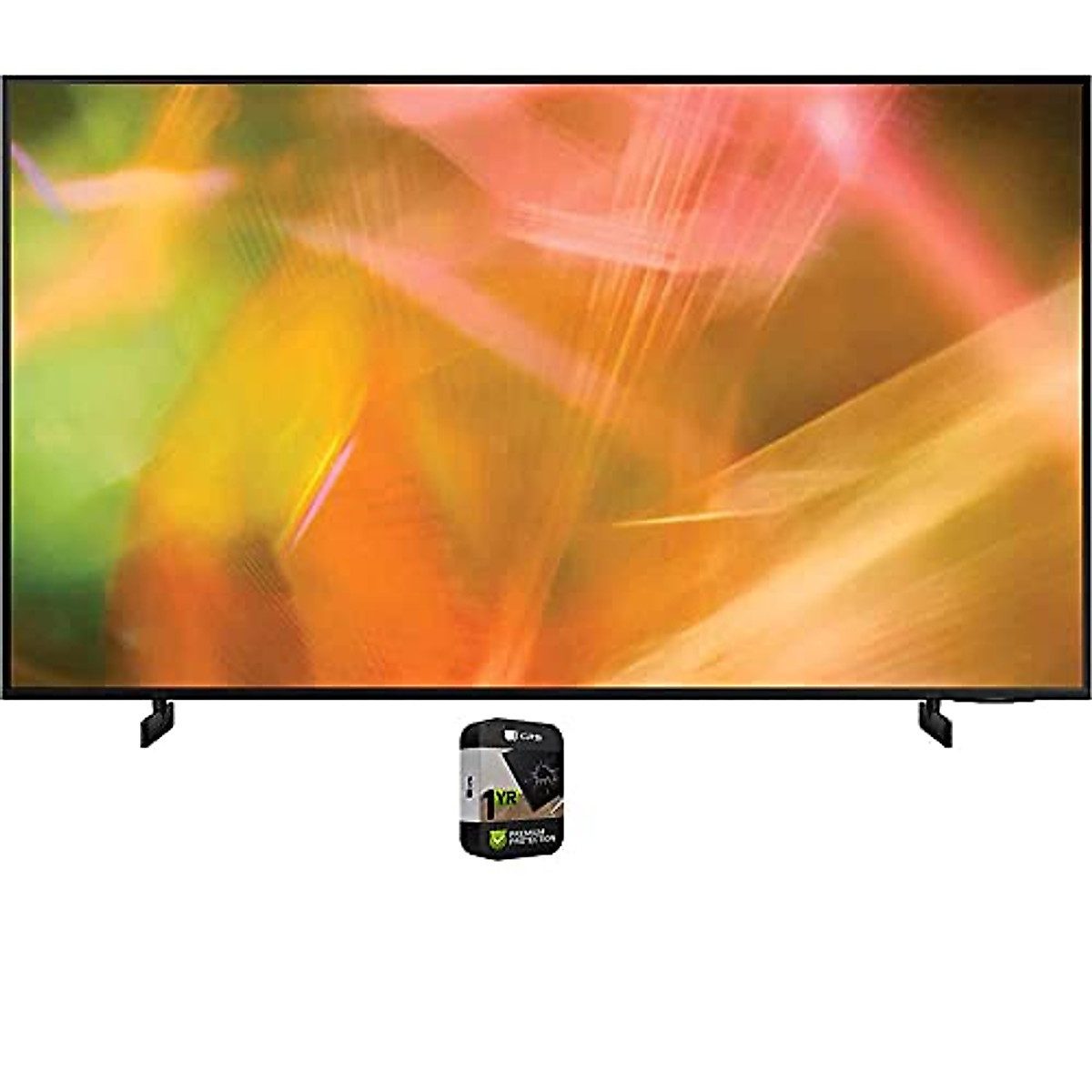 SAMSUNG UN43AU8000FXZA 43 Inch 4K Crystal UHD Smart LED TV Bundle with Premium 1 YR CPS Enhanced Protection Pack
