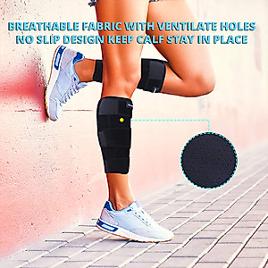 2U2O Calf Brace (Pair) - Adjustable Shin Splint Compression Support for Calf Pain Relief, Recovery, Sprain, Swelling, Tennis Leg, Lower Leg Wrap - Calf Sleeve for Men or Women - Universal Size