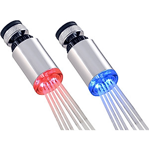 LDR Industries 530 2165TL LED Faucet Aerator Red to Blue Temperature Indicator Light for Hot or Cold, Chrome, 55/64"-15/16" x 27