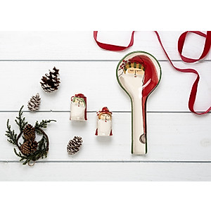 Vietri Old St. Nick Spoon Rest, 10.5" Ceramic Cooking/Serving Utensil Tray, Stove/Counter Decor