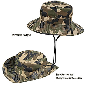 Toddler Sun Hat Bucket Boys-Camouflage Fishman Cap Packable (Camo,52cm Suggest for 2-3years Old Kids)