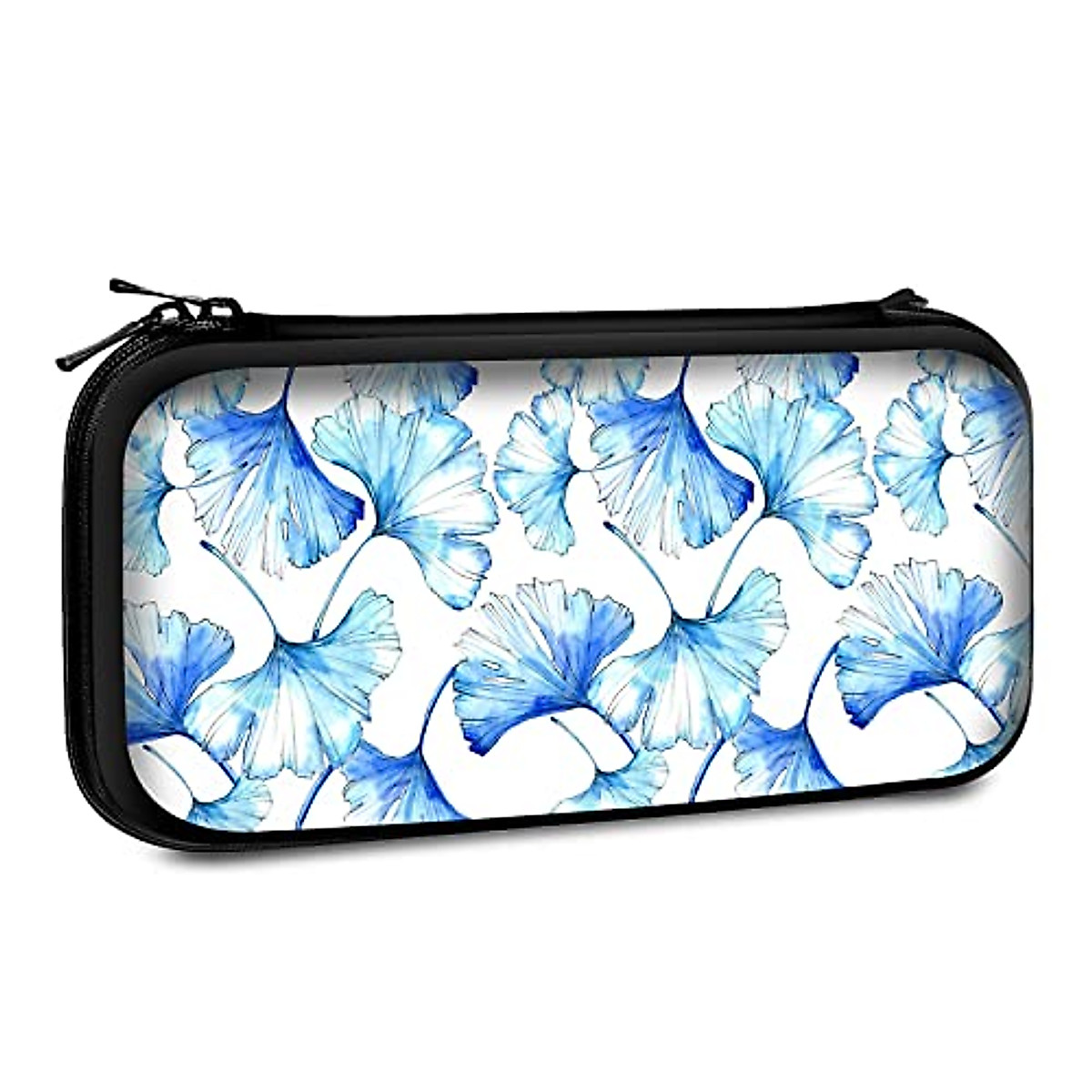 Carrying Case Compatible with Switch 2017 / Switch OLED 2021 Console Joy-Con with 10 Game Card Slots , Watercolor colorful ginkgo leaf