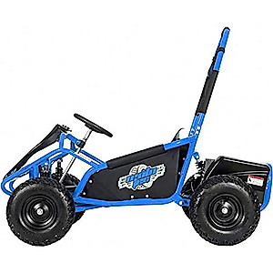 MotoTec Mud Monster Kids Electric 48v 1000w Go Kart Full Suspension Blue