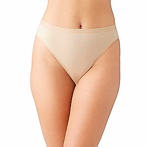 Wacoal Women's Understated Cotton Hi-Cut Brief Panty, Sand, Medium
