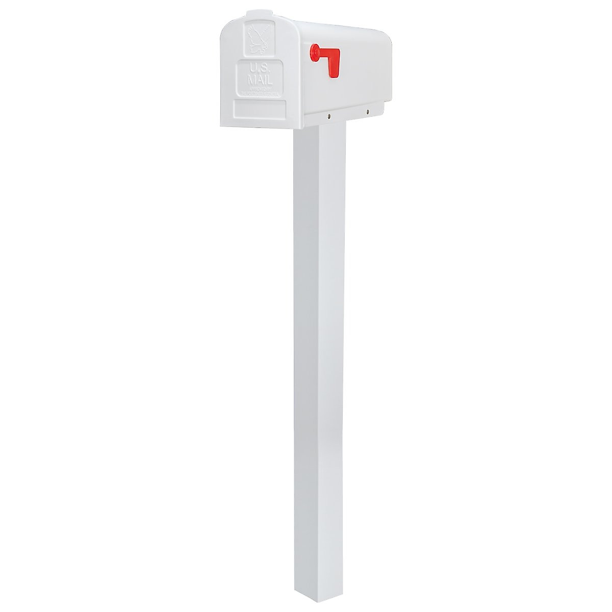 Gibraltar Mailboxes Parsons Medium Capacity Rust-Proof Plastic White, Post-Mount Mailbox, PL10W0201